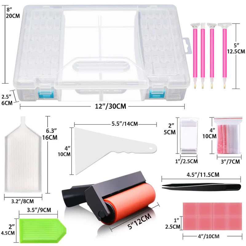 64 Grids Diamond Painting Storage Containers With Accessories | ARTDOT®