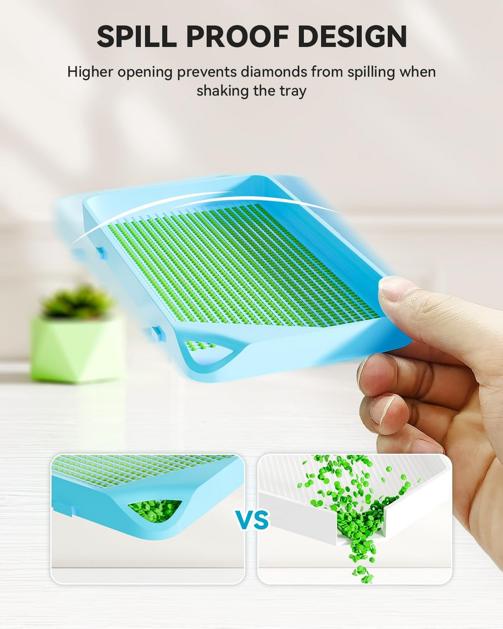 ARTDOT 30-piece Diamond Painting Blue Trays Set for Crafts