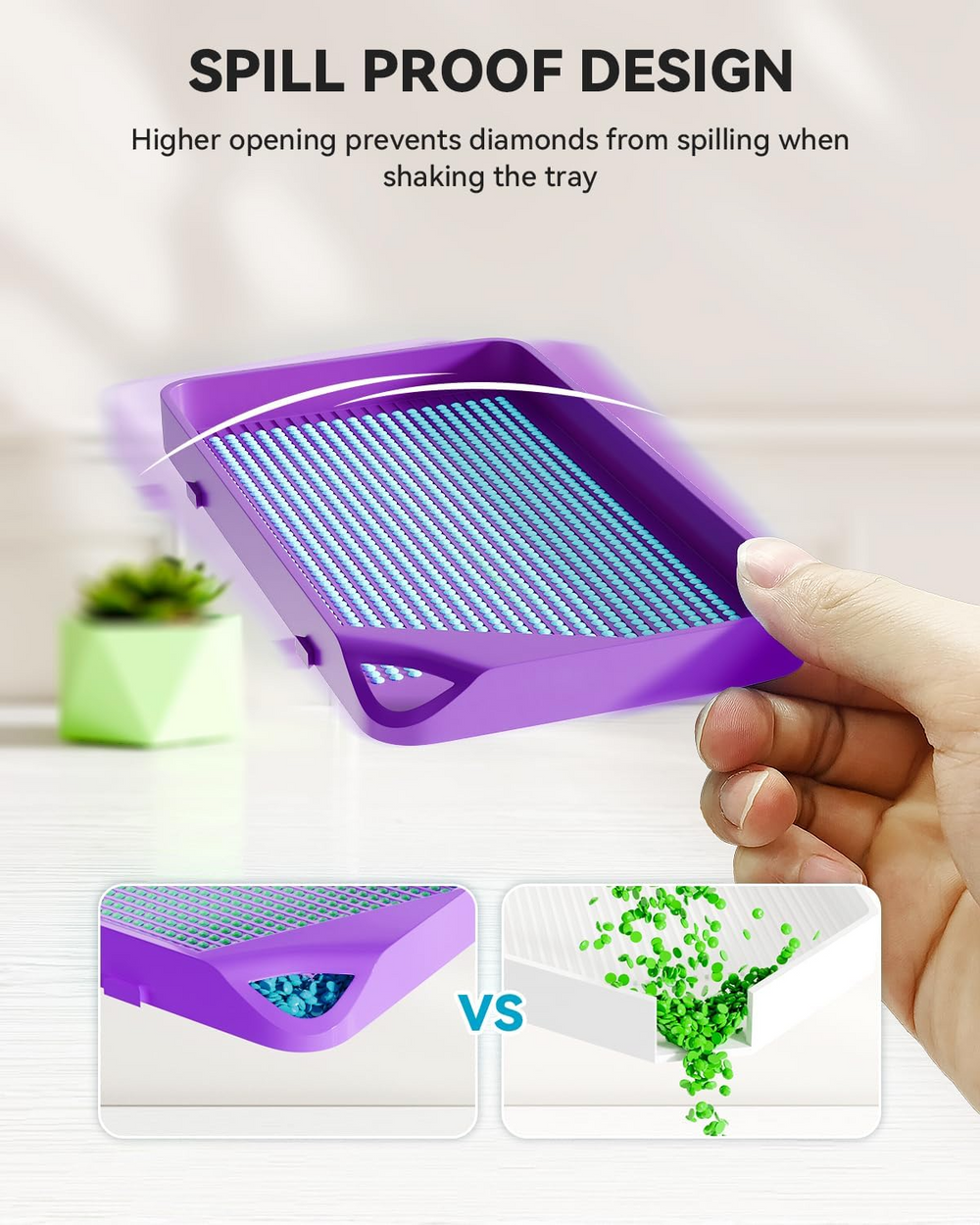 ARTDOT 30-piece Diamond Painting Purple Trays Set for Crafts