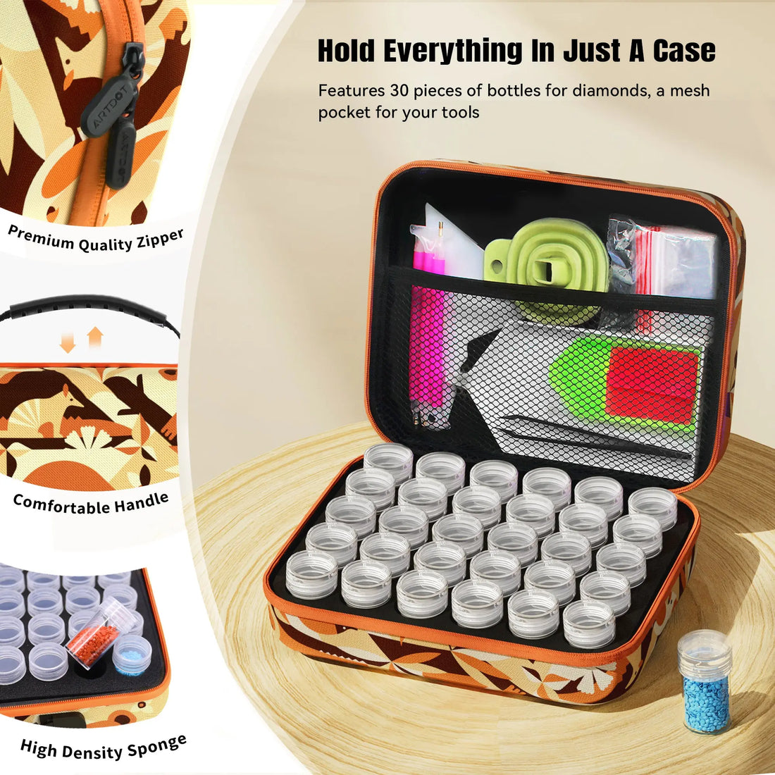 Orange Diamond Art Storage Case For Diamond Beads | ARTDOT®