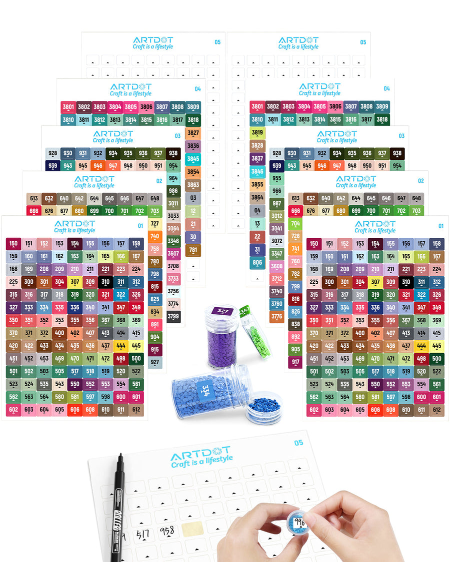 ARTDOT DMC Diamond Painting Labels Kit for Artists