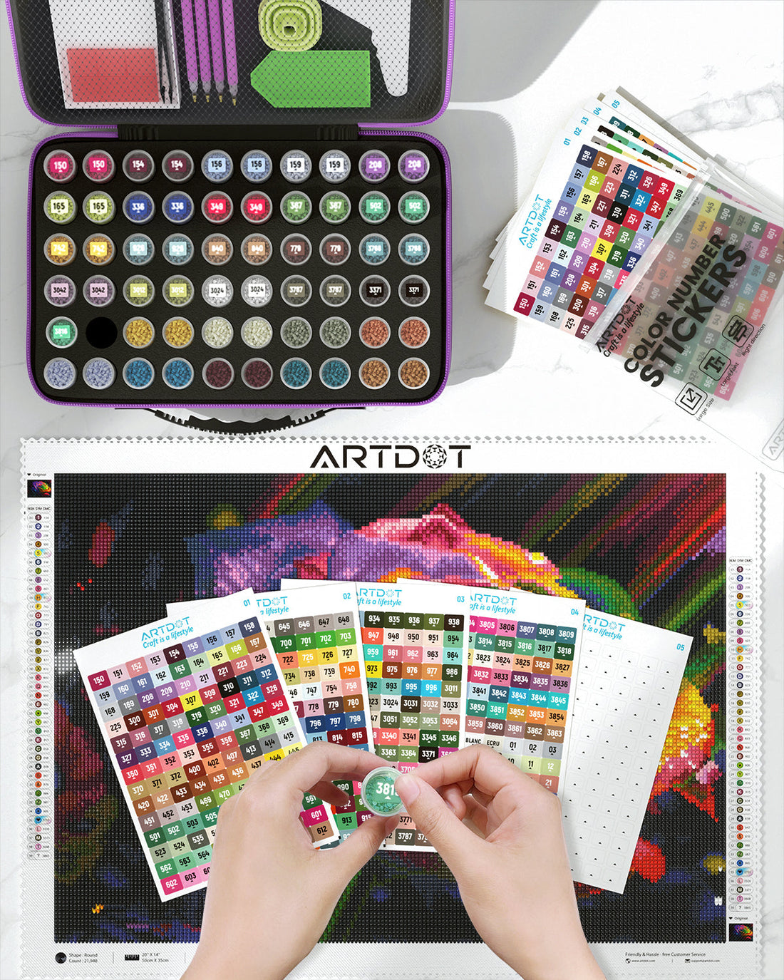 ARTDOT DMC Diamond Painting Labels Kit for Artists