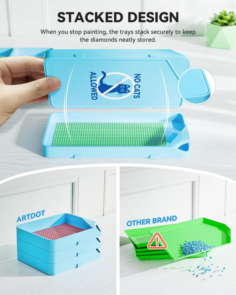 ARTDOT Large Diamond Painting Trays Kits for Craft