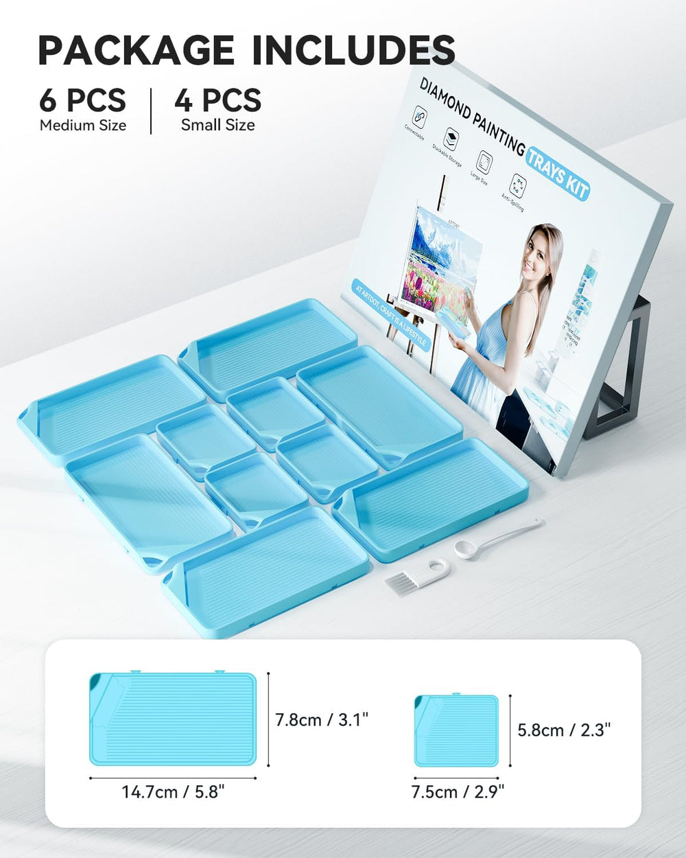 ARTDOT Large Diamond Painting Trays Kits for Craft