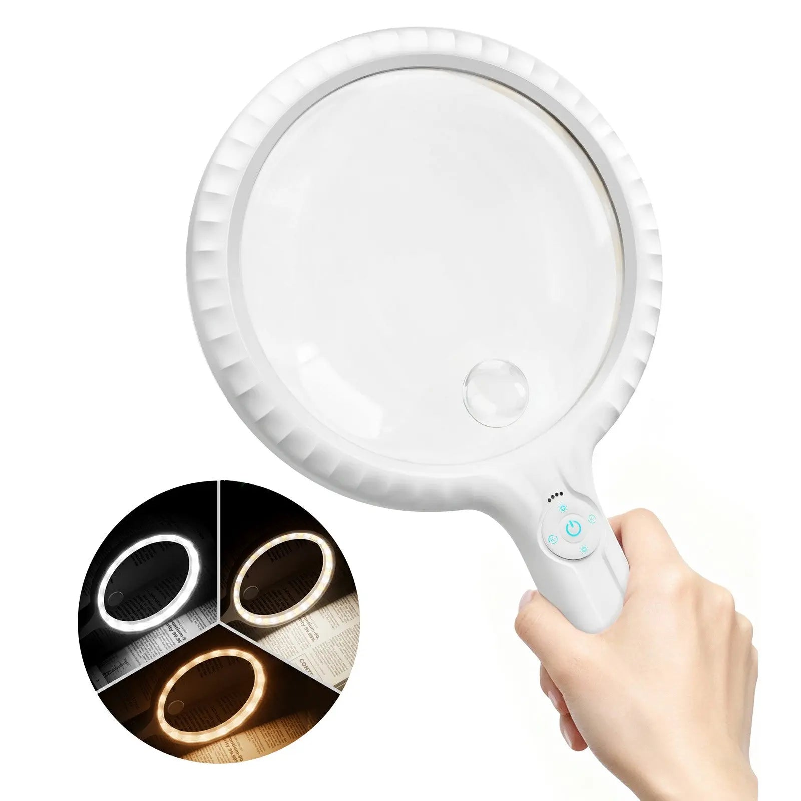 Magnifying Glass with Adjustable Light Temperature, Rechargeable LED ...
