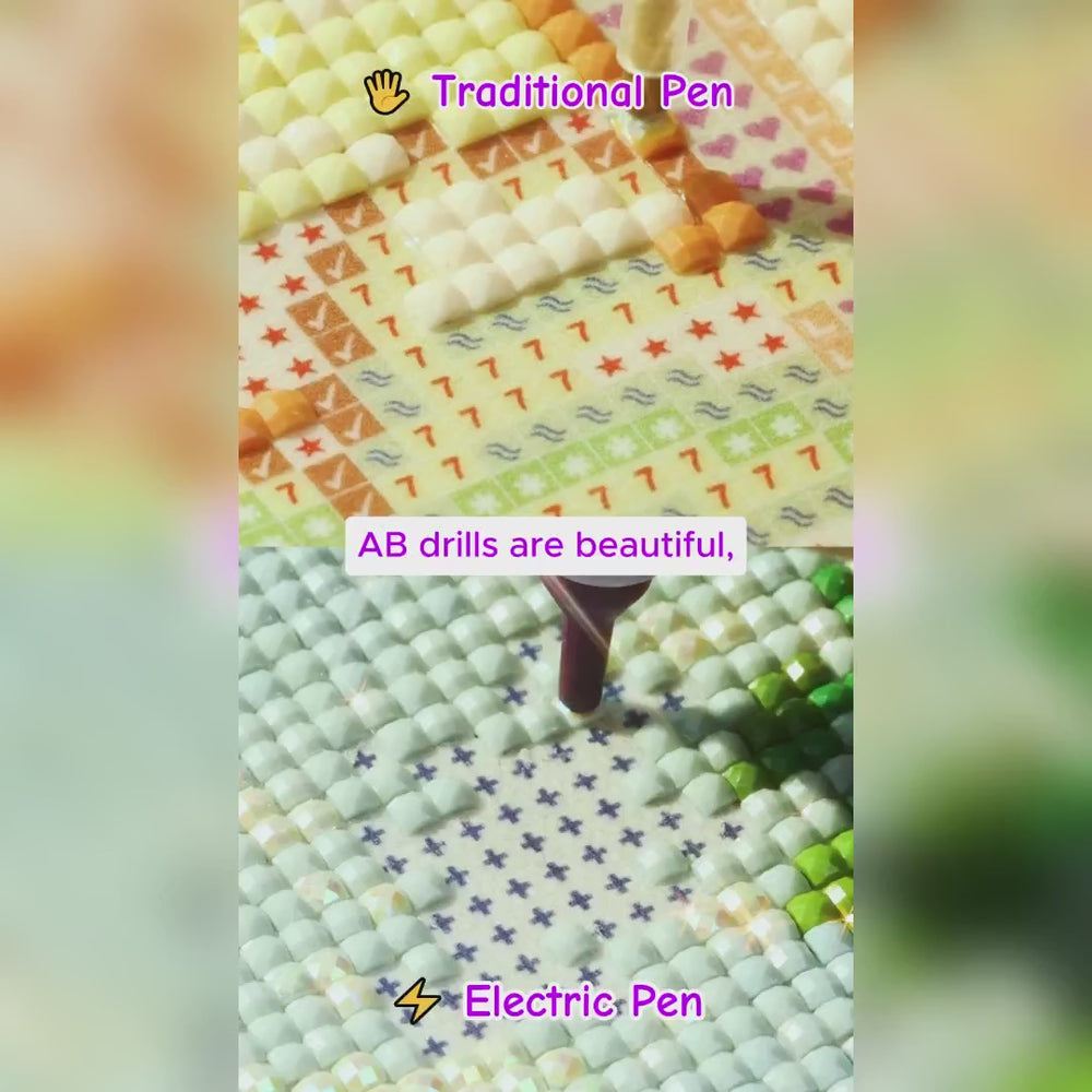 Diamond Painting Pen | Electric Wireless Vacuum Pen | Purple Cat Style ...